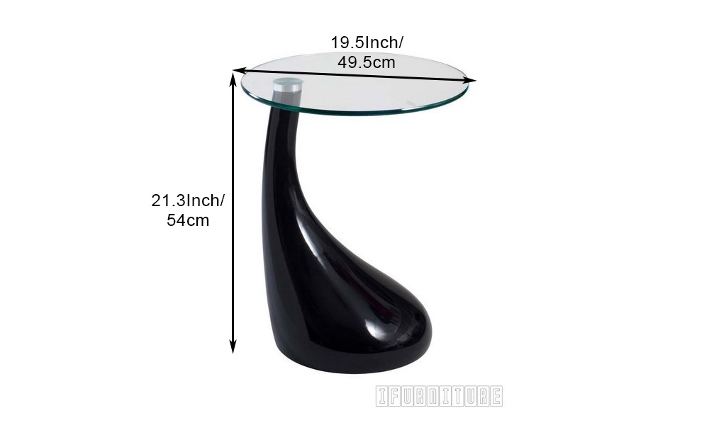 JUPITER Fiber Glass Side Table in Black and White Color - Black ...