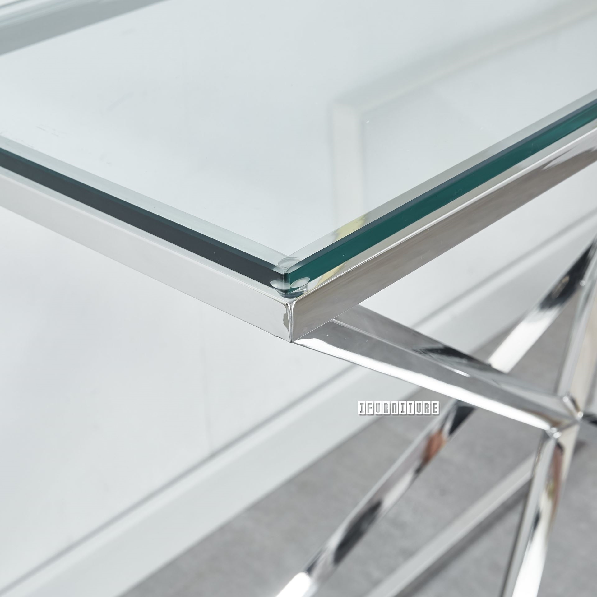 PYRAMID Clear Glass Top Console Table (Silver)-iFurniture-The largest ...