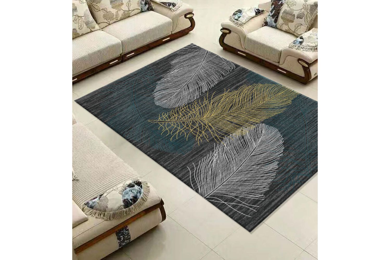 MULTICOLOUR FEATHERS Rug 169-001 (63"X90.6")-iFurniture-The largest ...