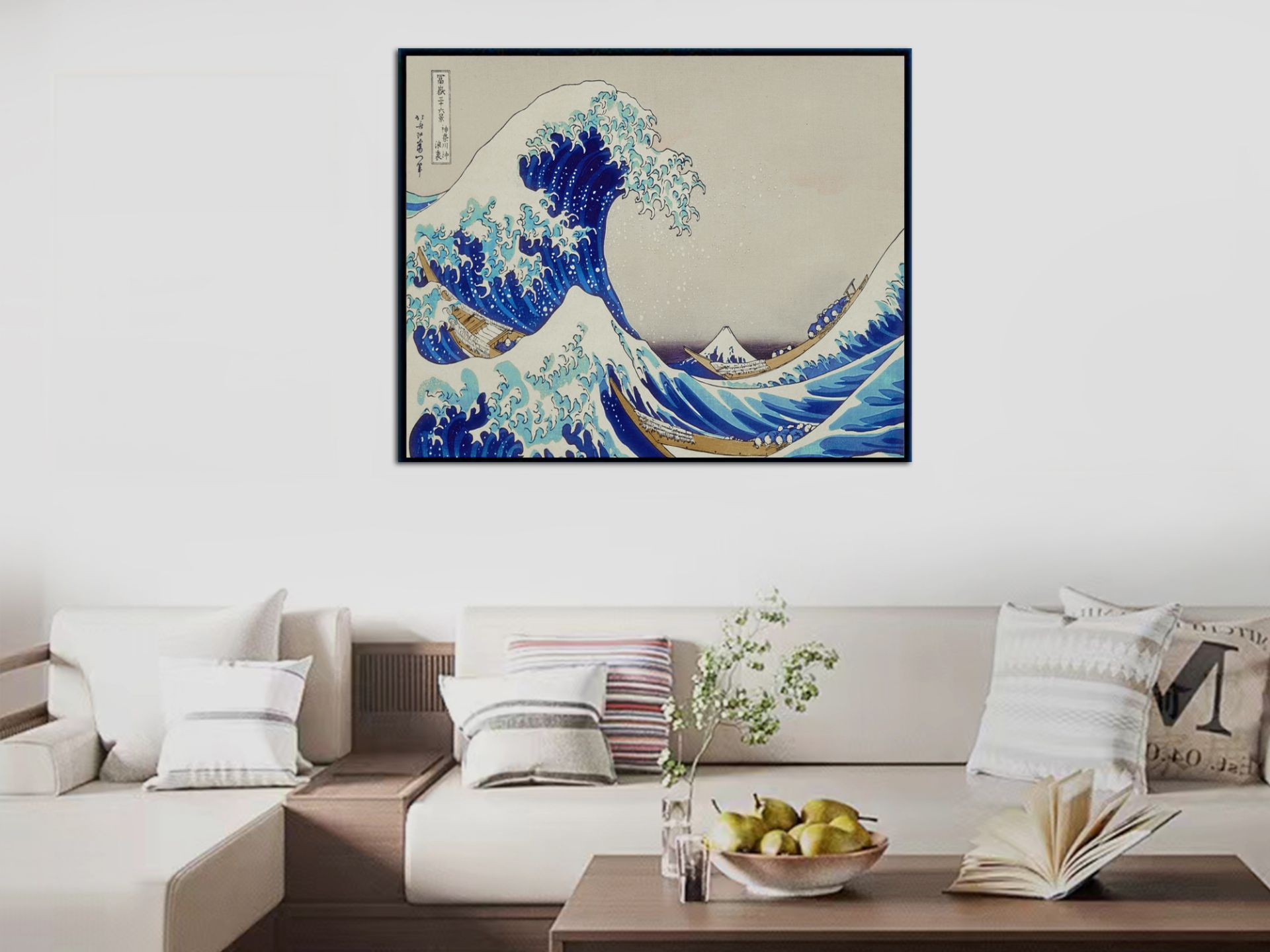 THE GREAT WAVE OFF KANAGAWA BY HOKUSAI - Black Framed Canvas Print Wall ...