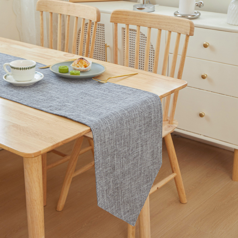LINEN TABLE RUNNER 12"x94" (Silver Grey)-iFurniture-The largest ...
