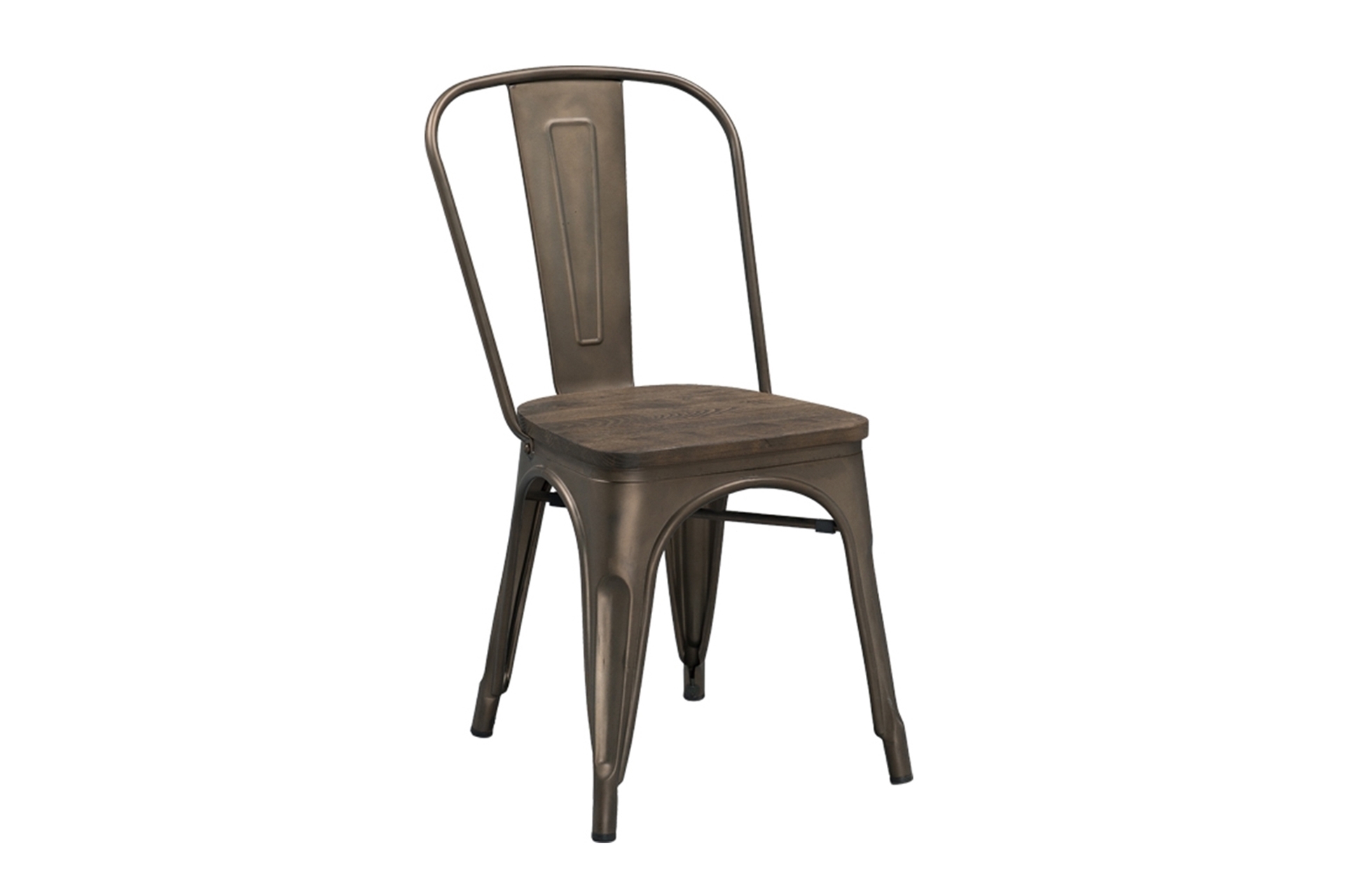 TOLIX Replica Dining Chair with Rustic Elm Seat - Matte White ...