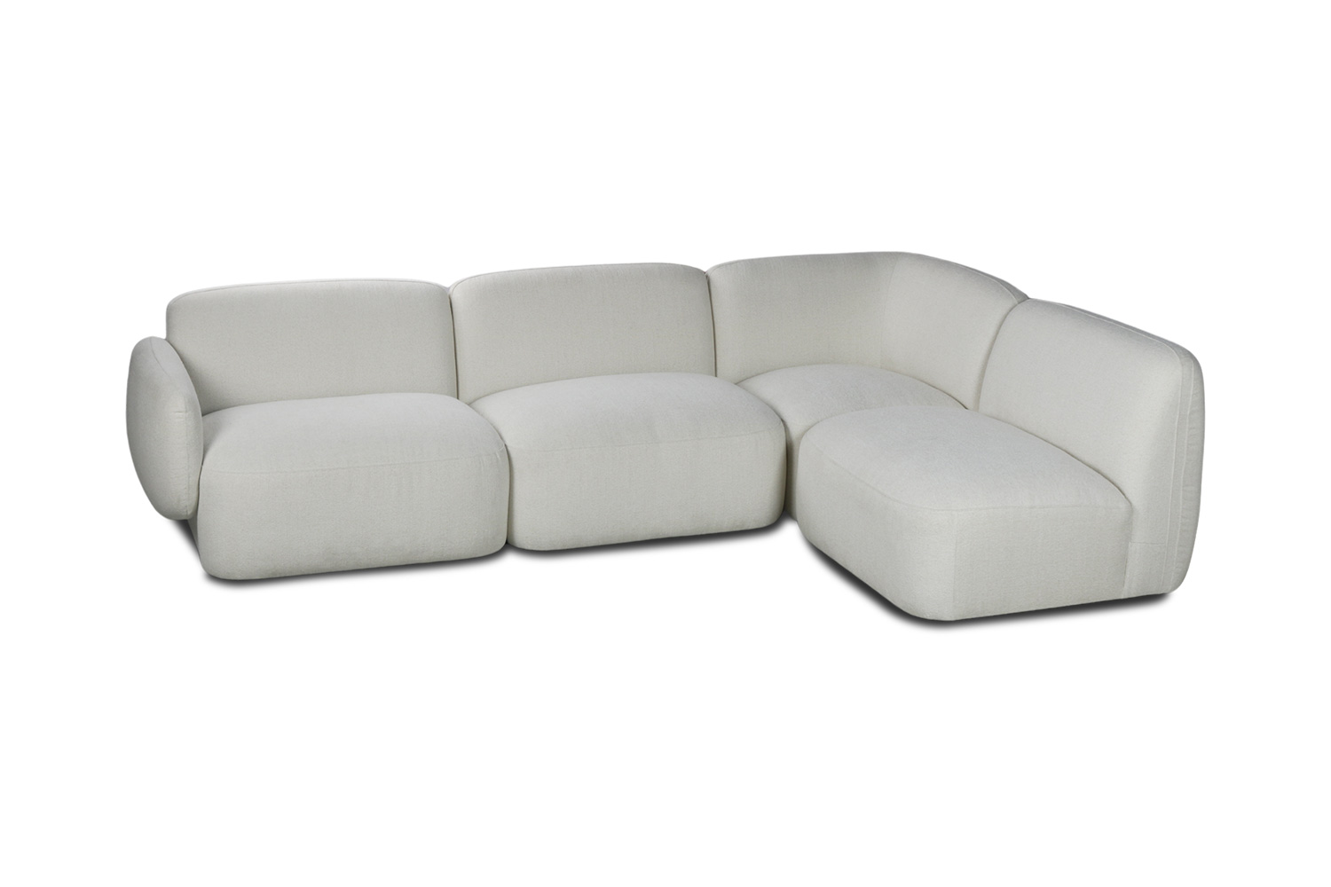 SUMMIT Fabric Corner Sofa (White)-iFurniture-The largest furniture ...