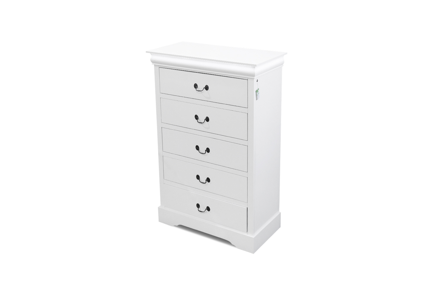 LOUIS 5-Drawer Hevea Wood Chest with LED Lighting (White)-iFurniture ...