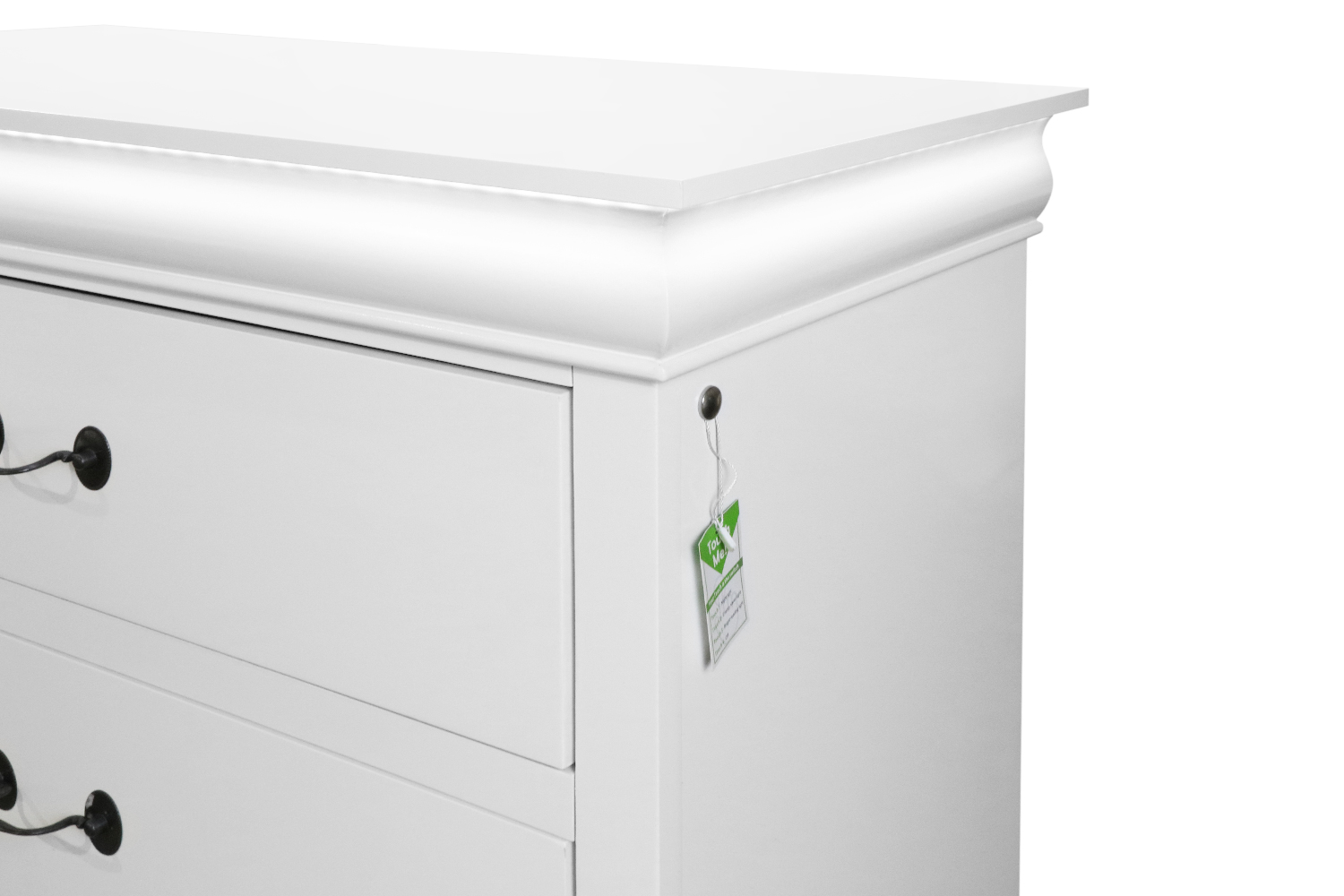 LOUIS 5-Drawer Hevea Wood Chest with LED Lighting (White)-iFurniture ...