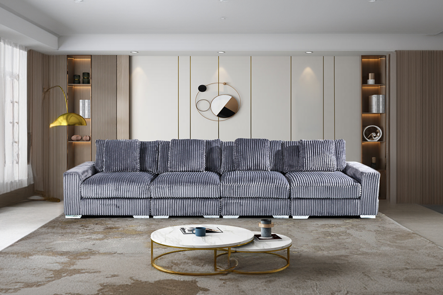 WINSTON Corduroy Modular Sofa (Grey)-iFurniture-The largest furniture ...