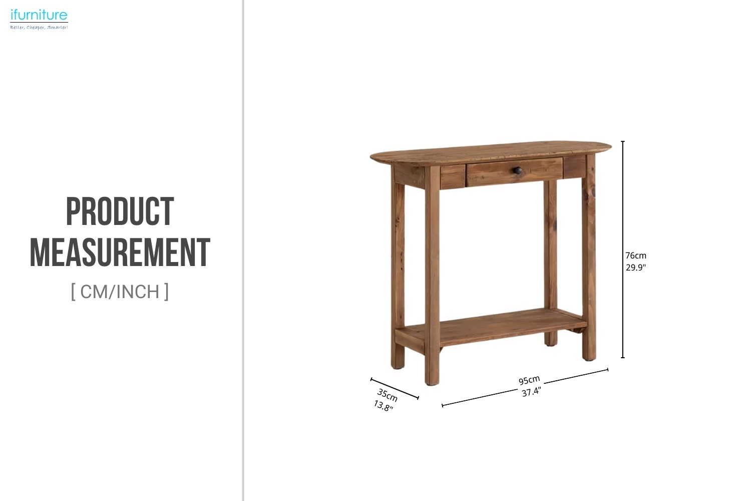 RUSSELL 100% Reclaimed Pine Wood Console Table-iFurniture-The largest ...