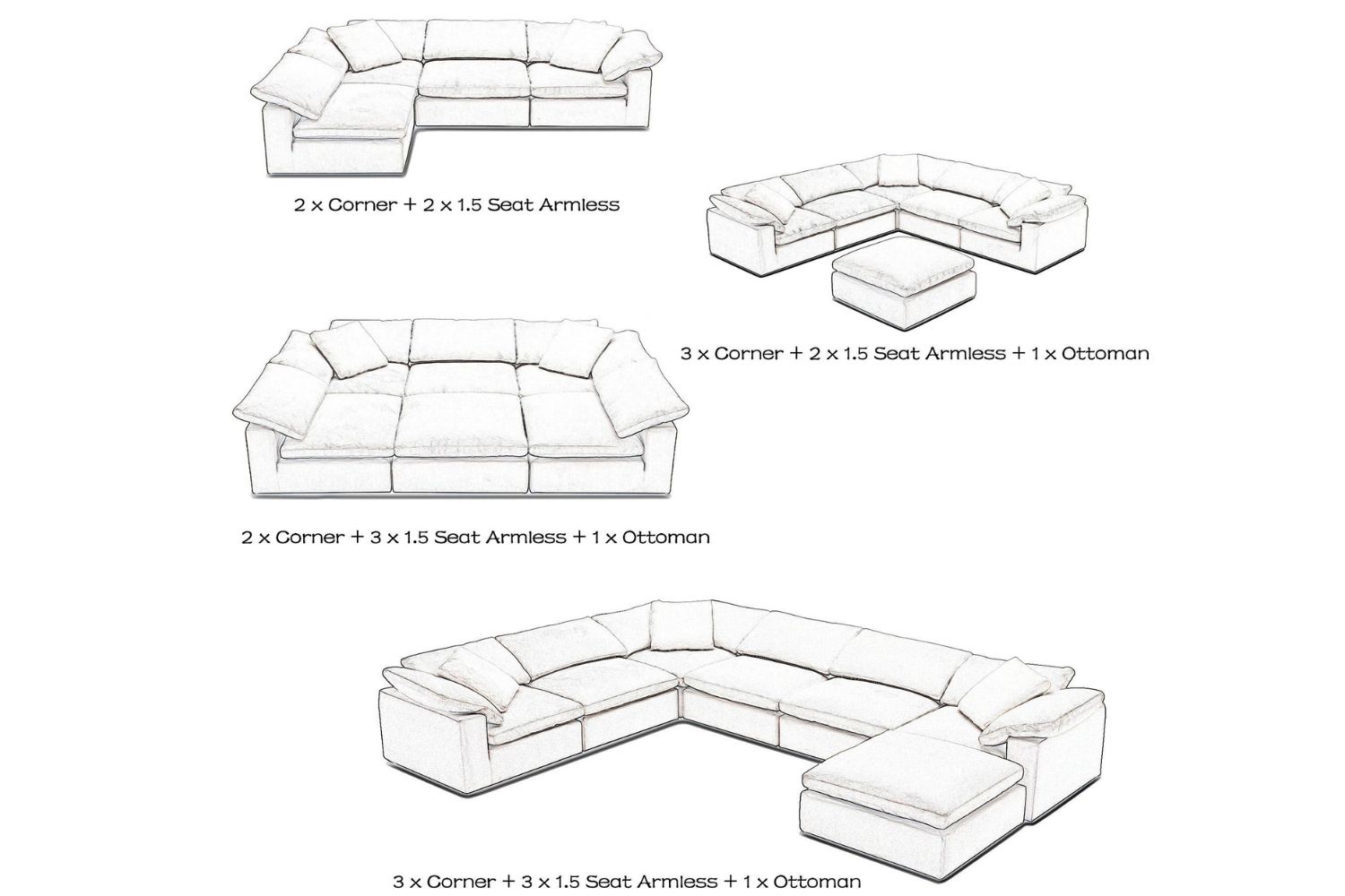 FEATHERSTONE Feather Filled Modular Sofa Range | Water, Oil & Dust ...