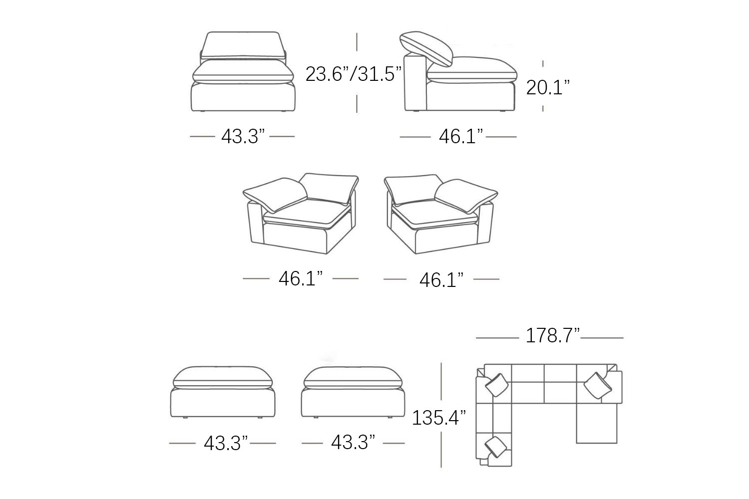 FEATHERSTONE Feather Filled Modular Sofa Range | Water, Oil & Dust ...