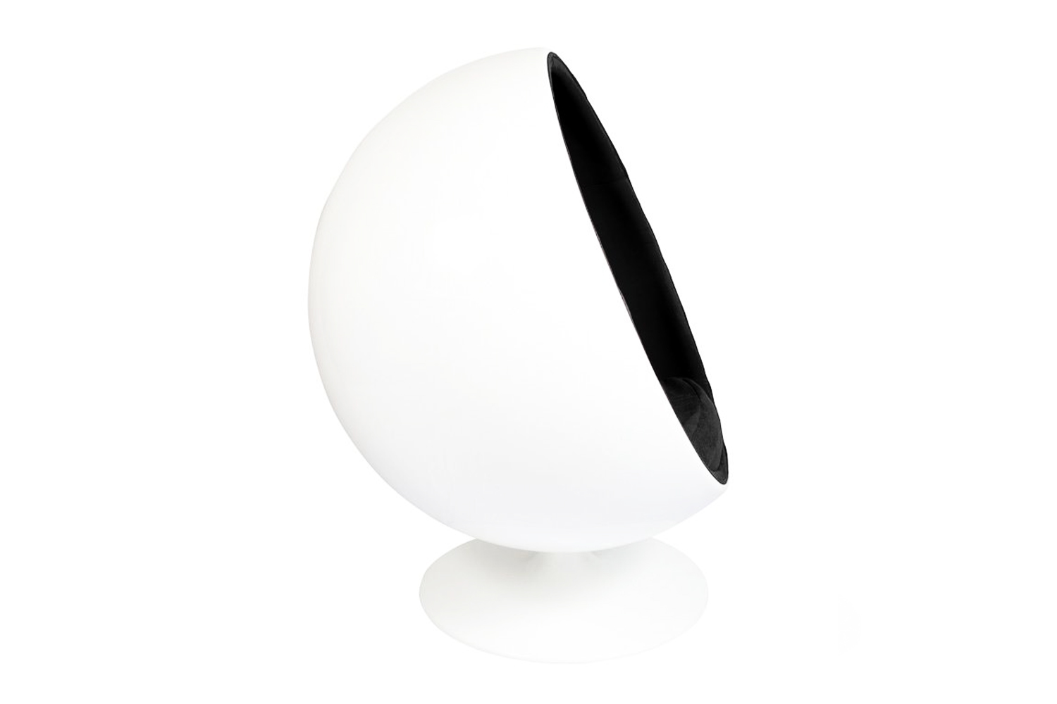 REPLICA Fiber Glass & Cashmere BALL Chair (White Shell with Black ...