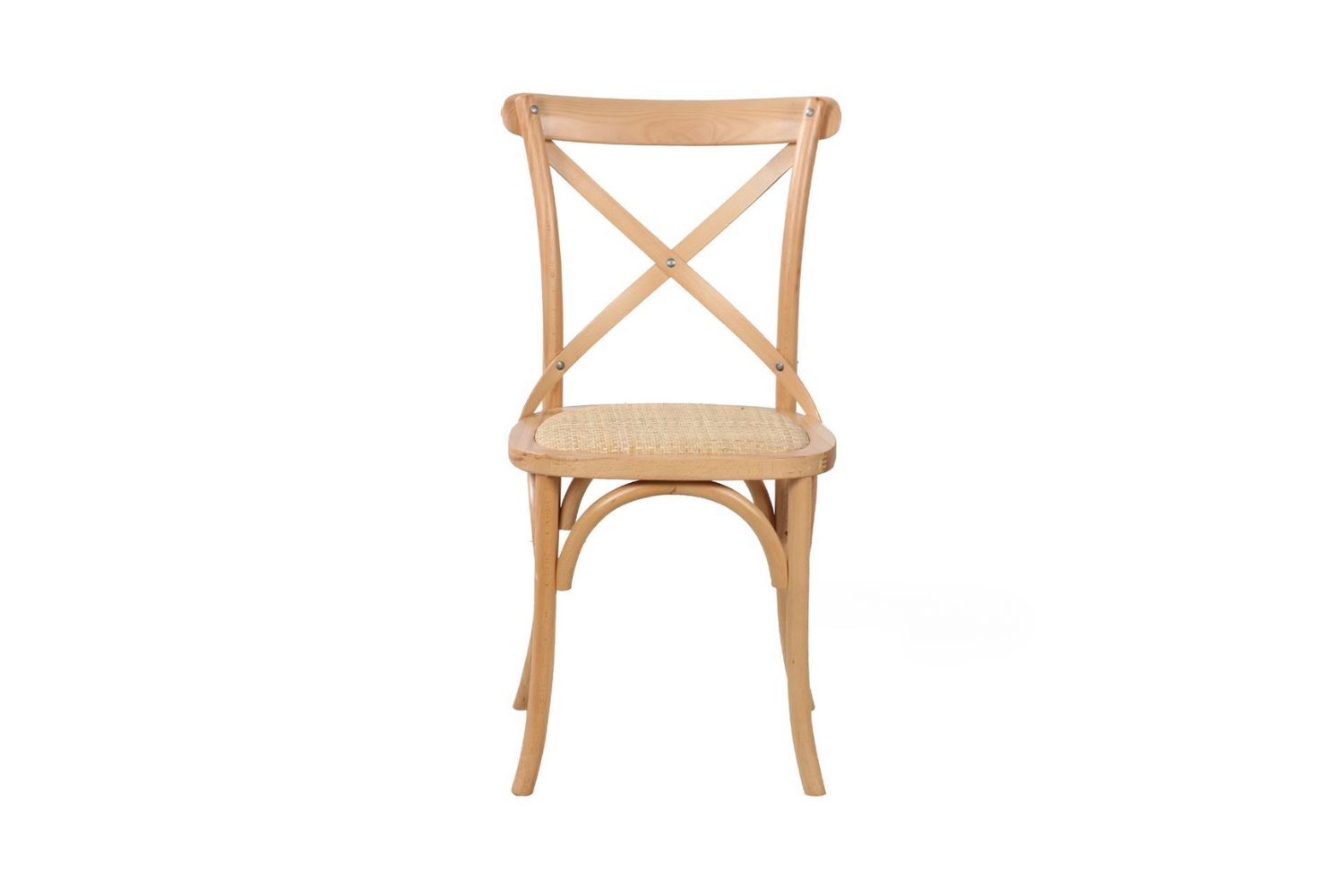 ALBION Solid Beech Wood Cross Back Dining Chair with Rattan Seat ...
