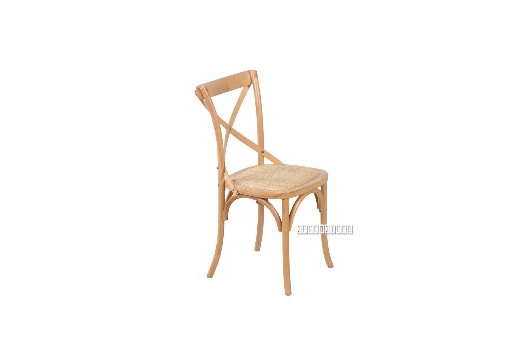 ALBION Solid Beech Wood Cross Back Dining Chair with Rattan Seat ...