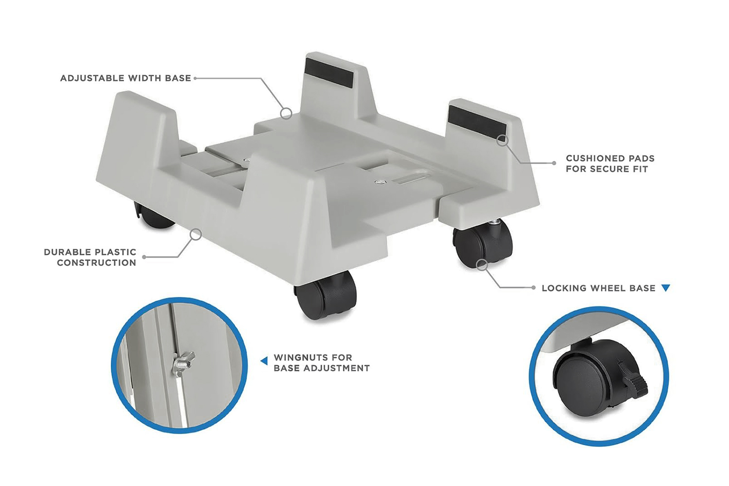 LEXTER Portable Adjustable CPU Stand with Casters-iFurniture-The ...