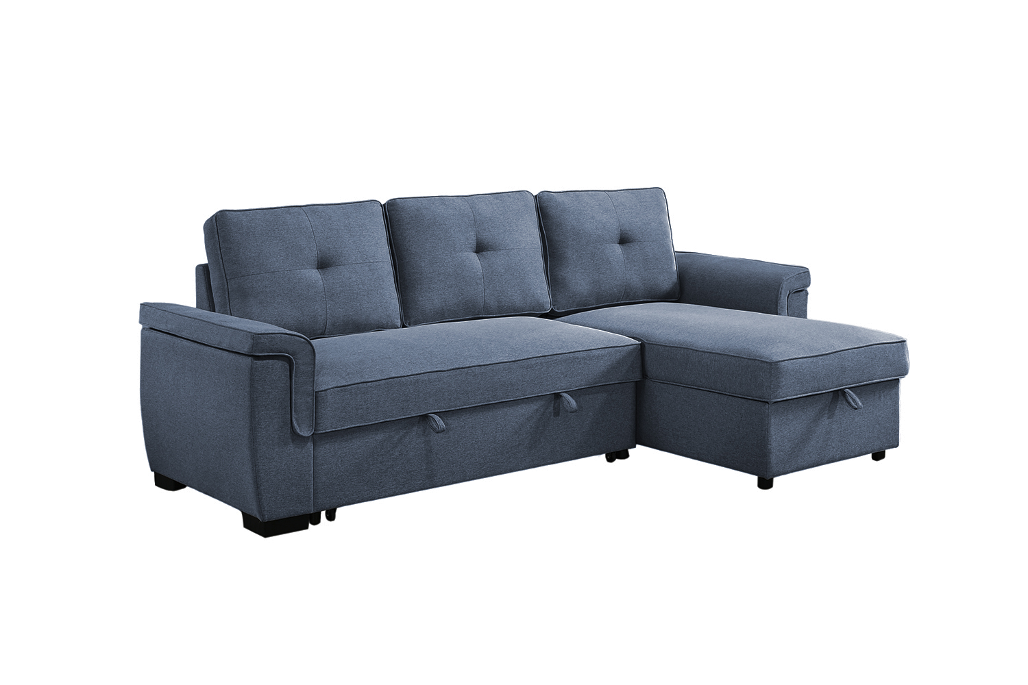 MATON Reversible Corner Sofa/Pull-Out Sofa Bed with Storage (Blue)-iFurniture-The largest ...
