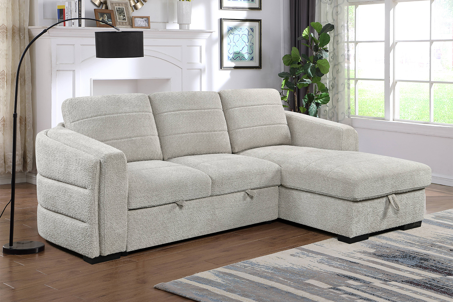 CHANEL Fabric Corner Sofa Bed with Storage-iFurniture-The largest furniture store in Edmonton ...