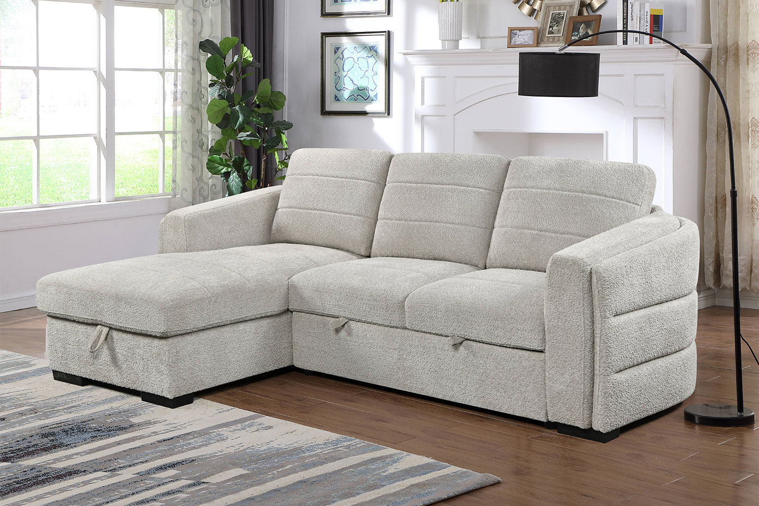 CHANEL Fabric Corner Sofa Bed with Storage-iFurniture-The largest furniture store in Edmonton ...