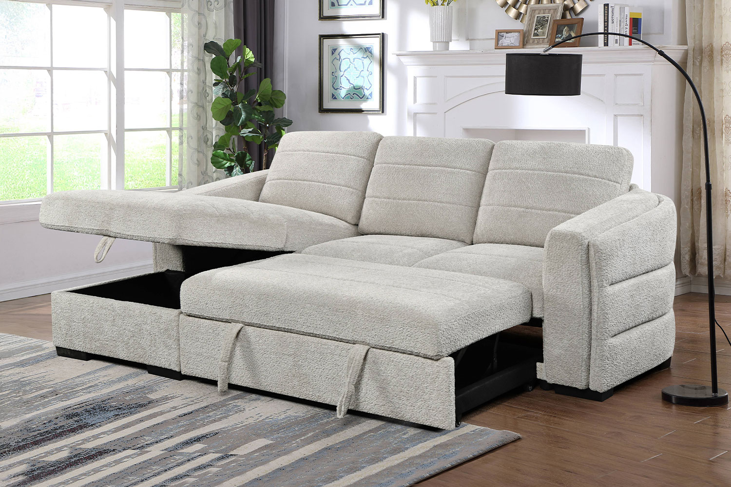 CHANEL Fabric Corner Sofa Bed with Storage-iFurniture-The largest furniture store in Edmonton ...