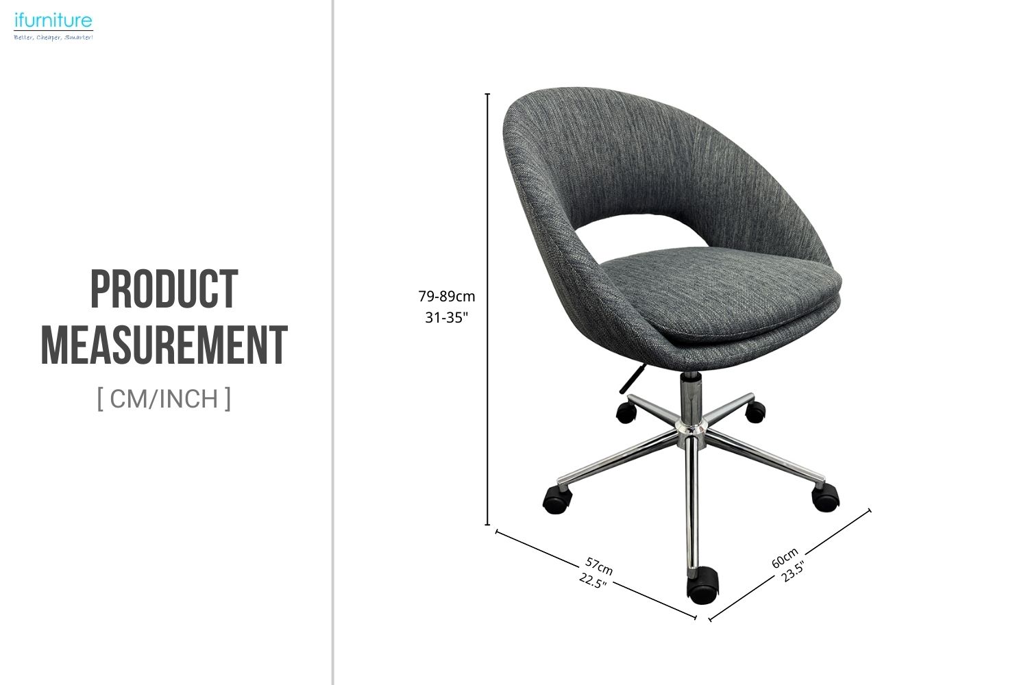 ALEXA Height Adjustable Office Chair(Grey)-iFurniture-The largest ...