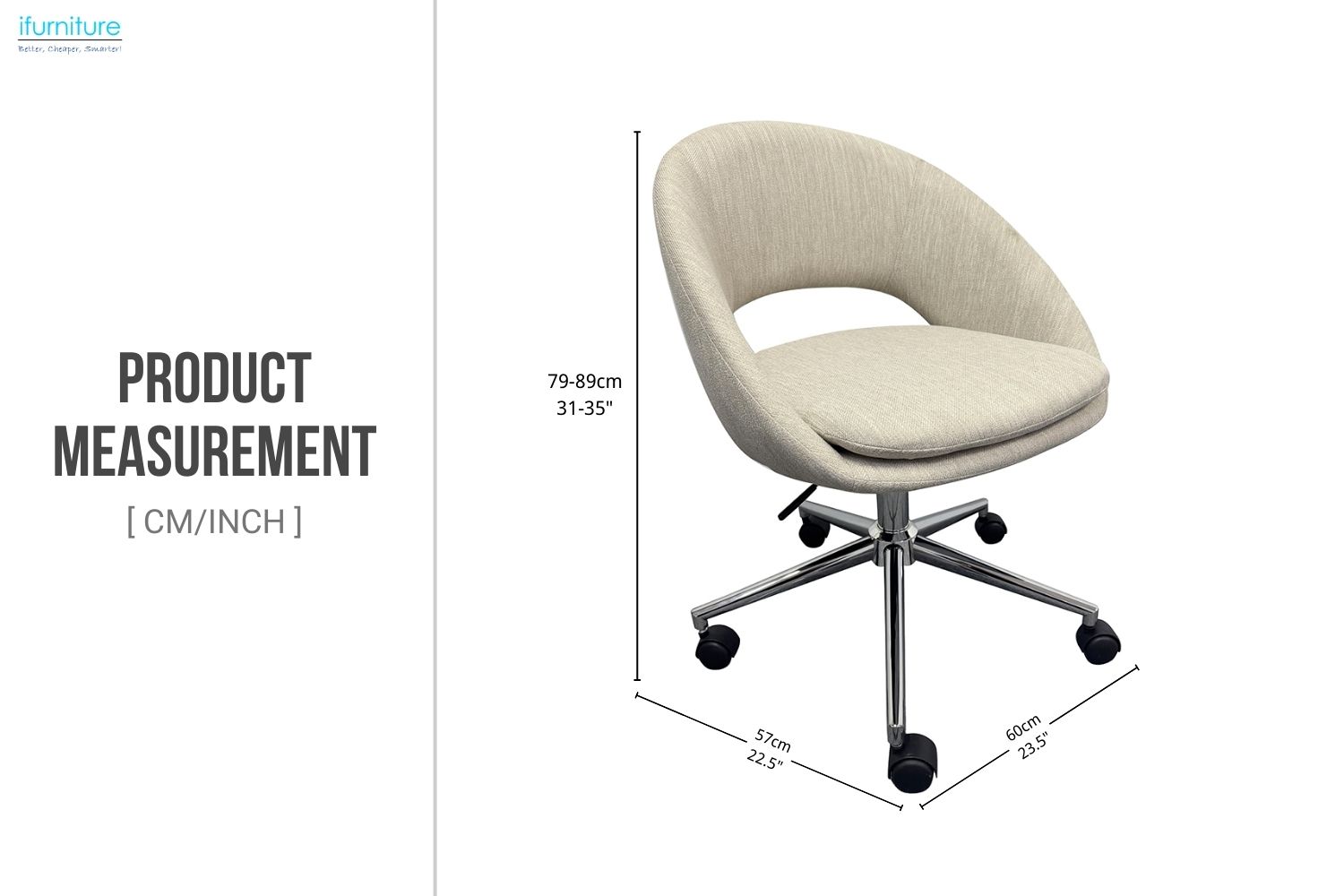 ALEXA Height Adjustable Office Chair(Beige)-iFurniture-The largest ...