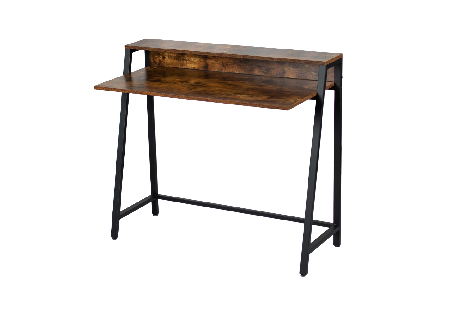 EMMI 100 Dual-Tier Office Desk with Shelf (Rustic Brown)-iFurniture-The ...