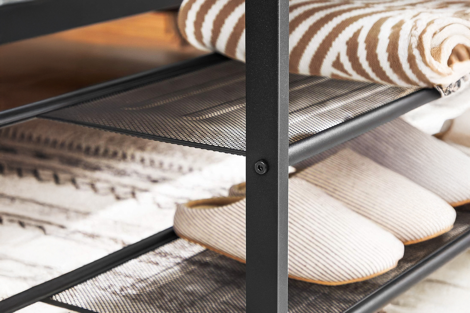 LITON Adjustable 3-Tier Shoe Rack with Wall Hooks -iFurniture-The ...