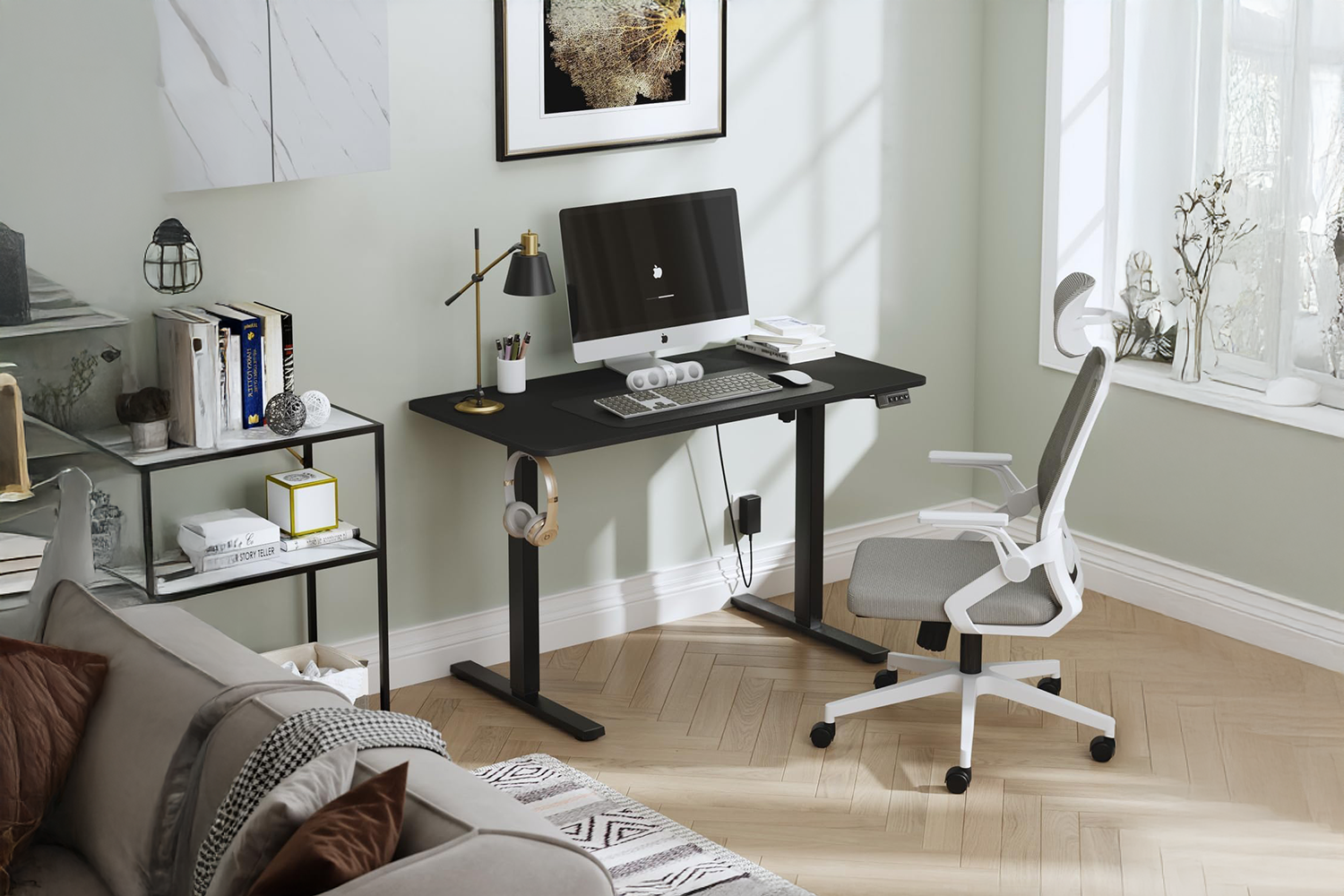 NEXUS 55" Electric Height Adjustable Standing Desk with LED Display ...