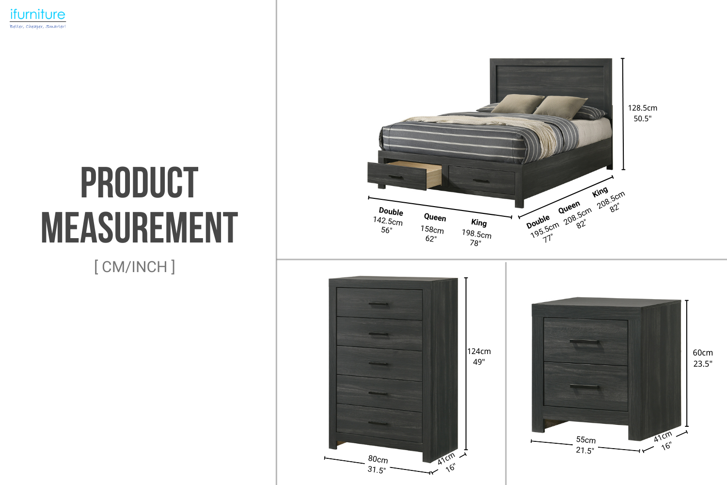 HAIDEN Bedroom Combo Set in Queen Size - 3PC Combo-iFurniture-The ...