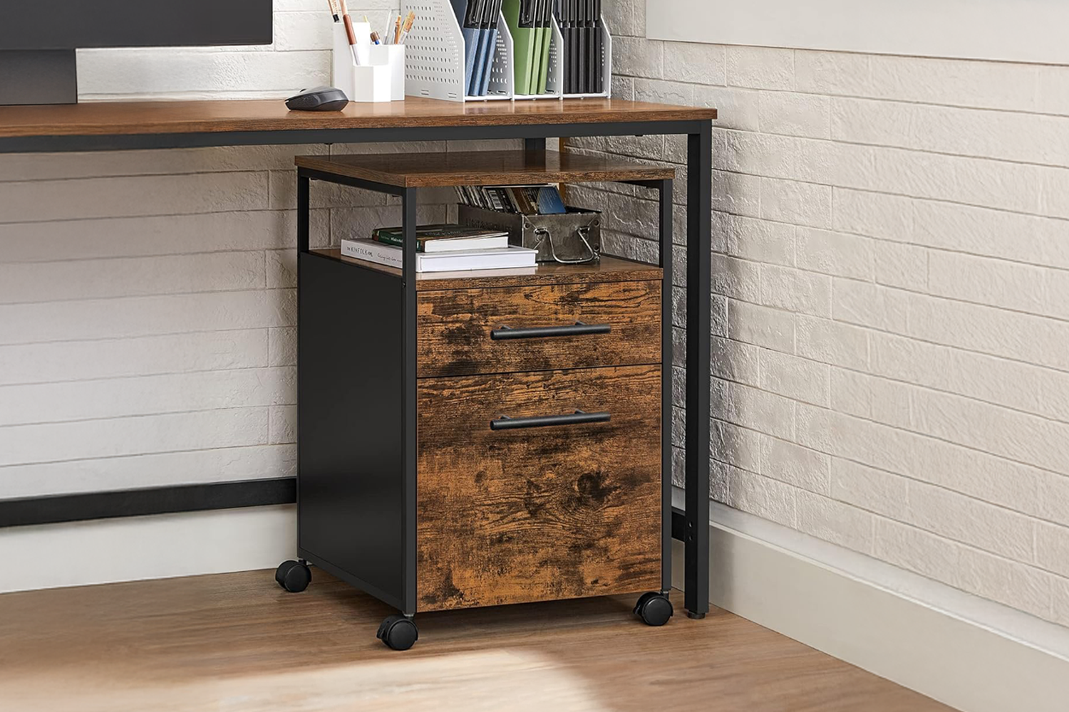 BASSETT 2-Drawer Bedside Table/File Cabinet with Wheels-iFurniture-The ...