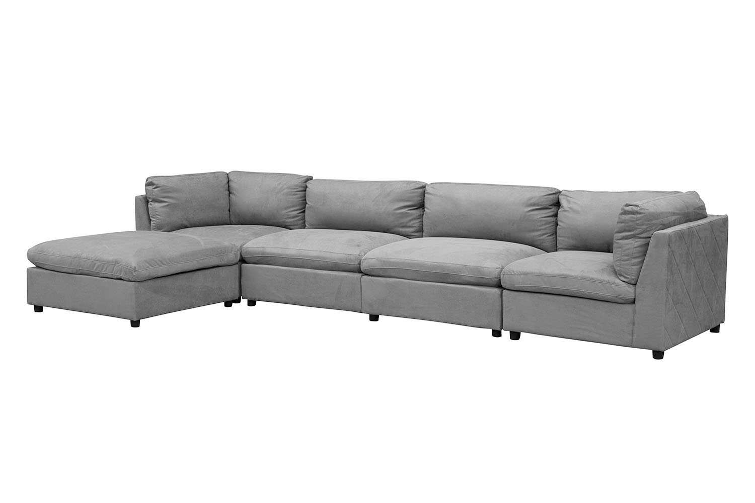 ASPECT Nappa Fabric Memory Foam Sectional Modular Sofa Range (Grey ...