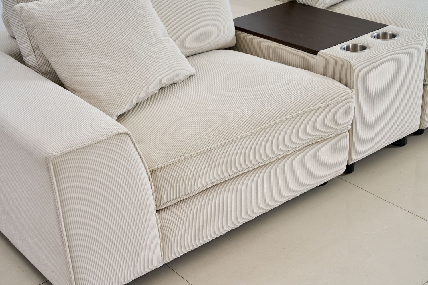 Miranda Modular Sofa with Ottoman & Console Power & USB Ports - Water ...