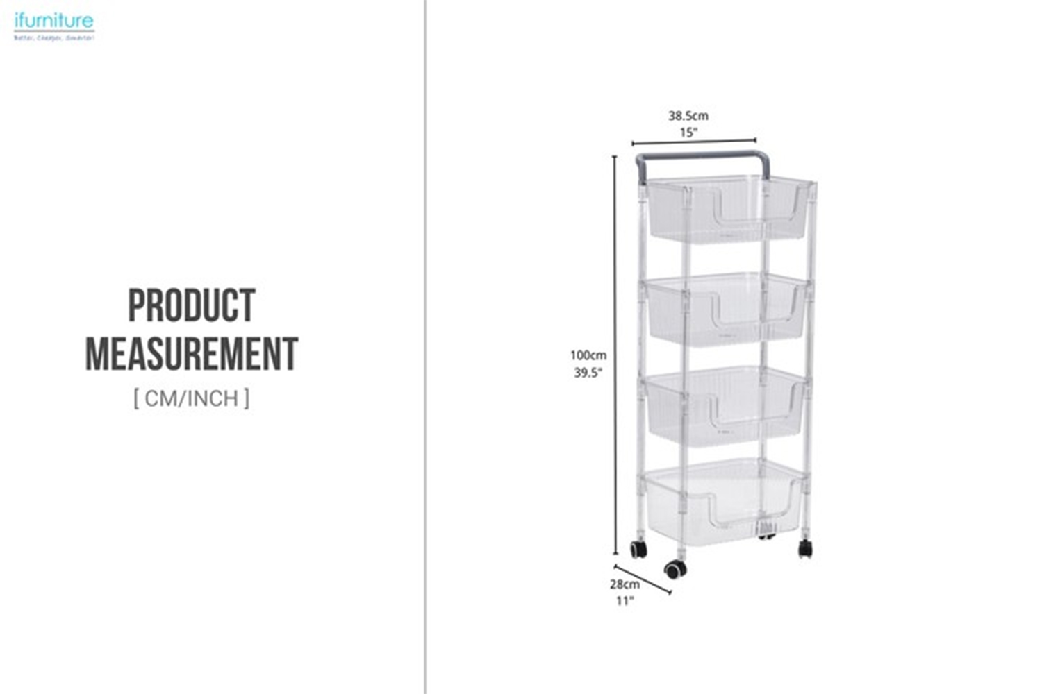GEWIN 4-Tier Wheel Trolley-iFurniture-The largest furniture store in ...