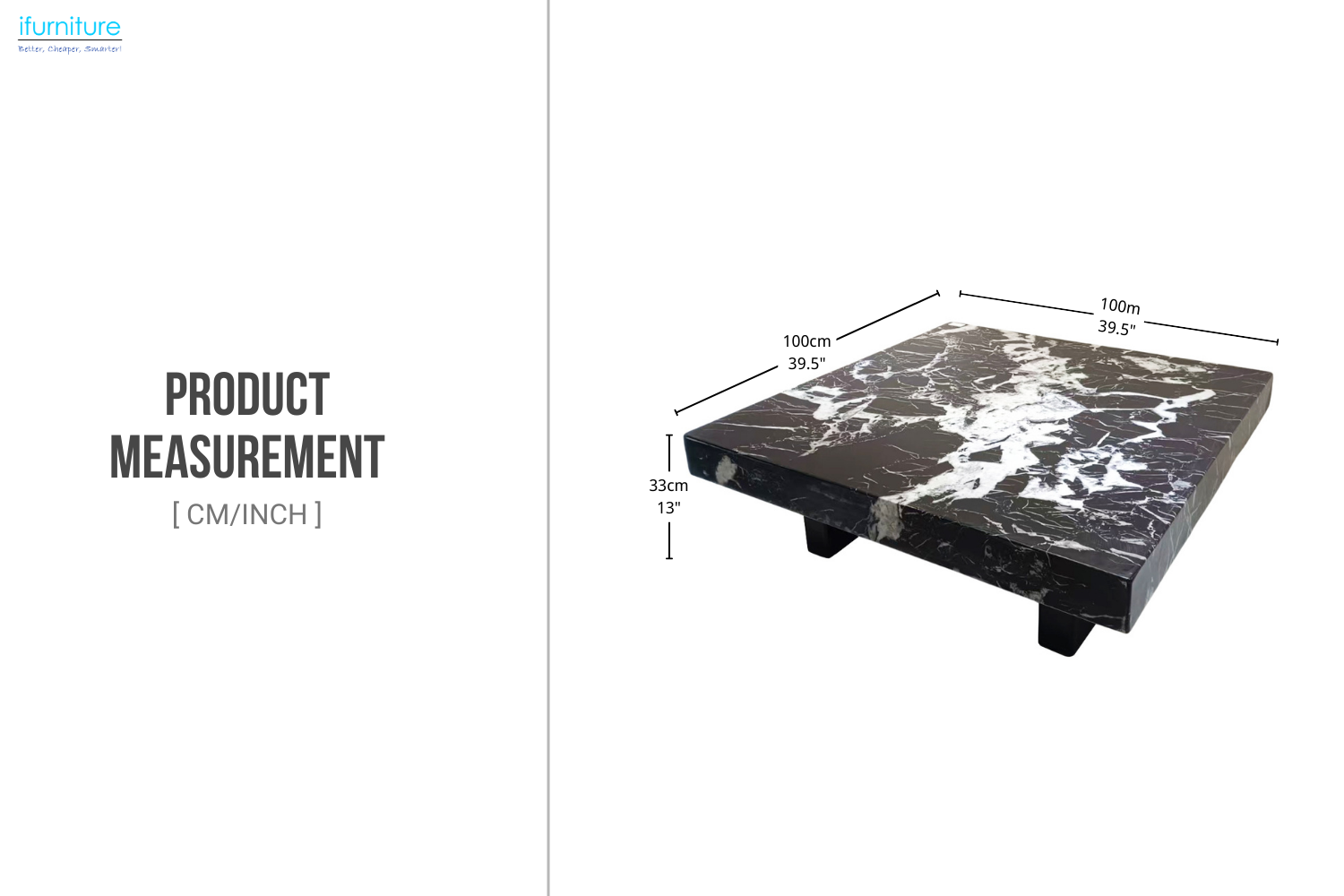 LUCIANO 100 Microcrystalline Stone Top Square Coffee Table (Dark ...