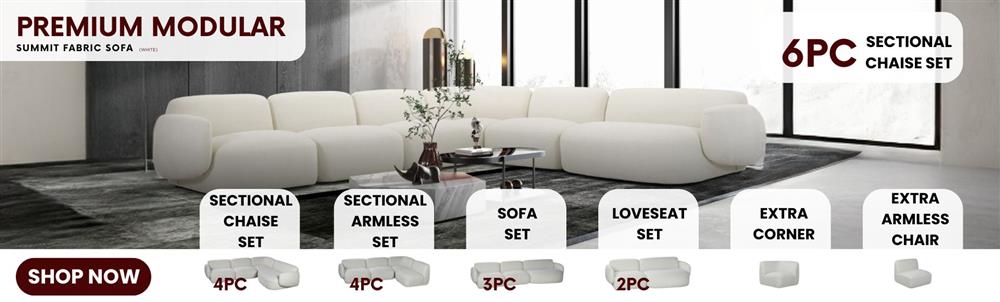 SUMMIT Fabric Corner Sofa (White)-iFurniture-The largest furniture ...